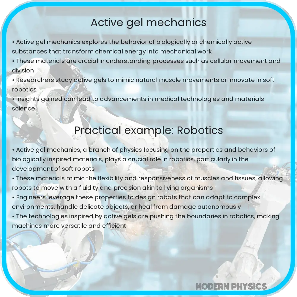 Active Gel Mechanics | Properties, Dynamics & Applications