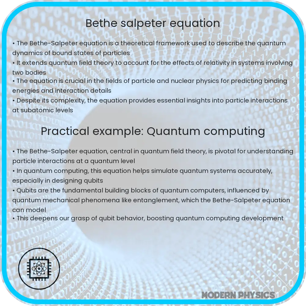 Bethe-Salpeter Equation | Quantum Binding, QFT Analysis & Particles