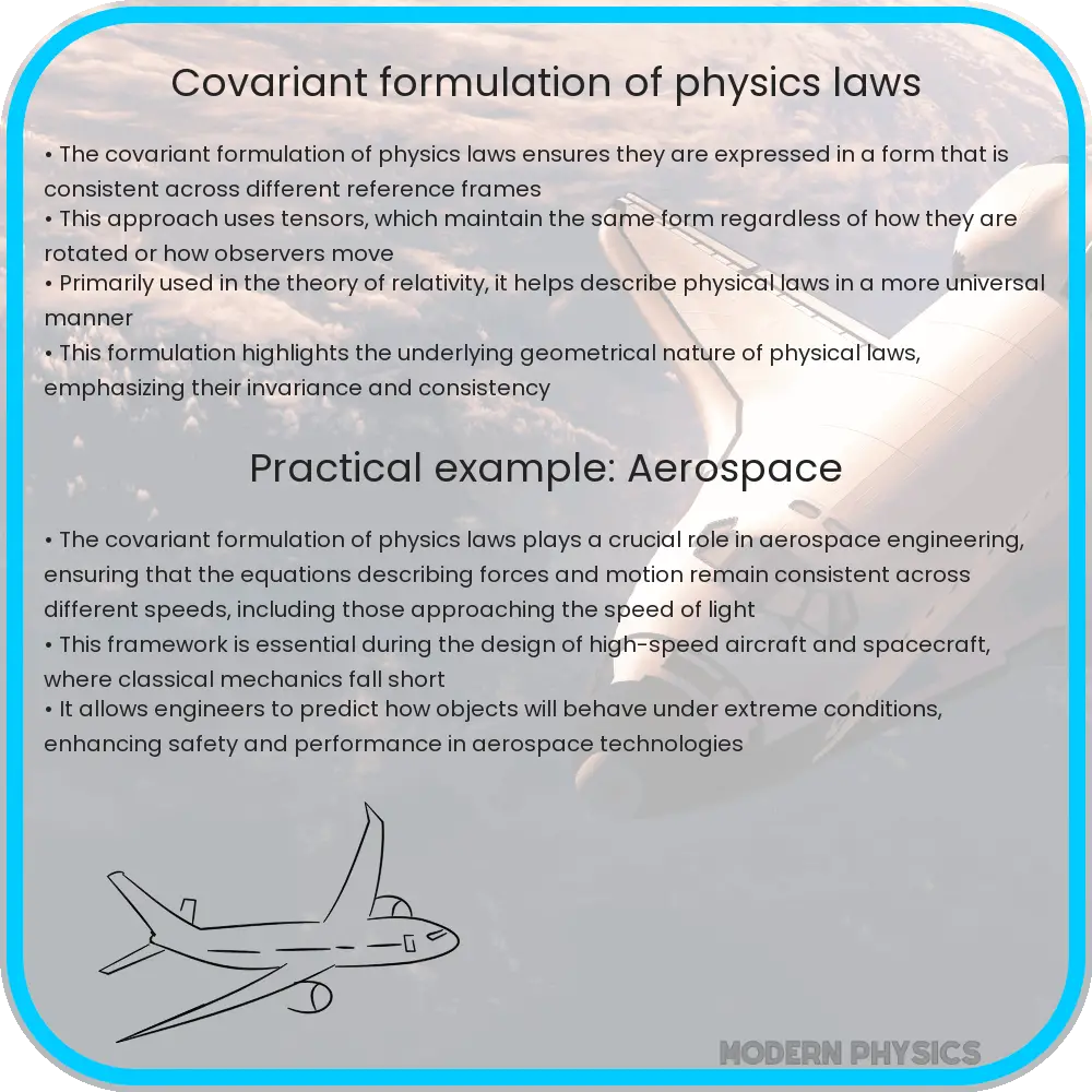Covariant Formulation Of Physics Laws Accuracy Consistency And Relativity