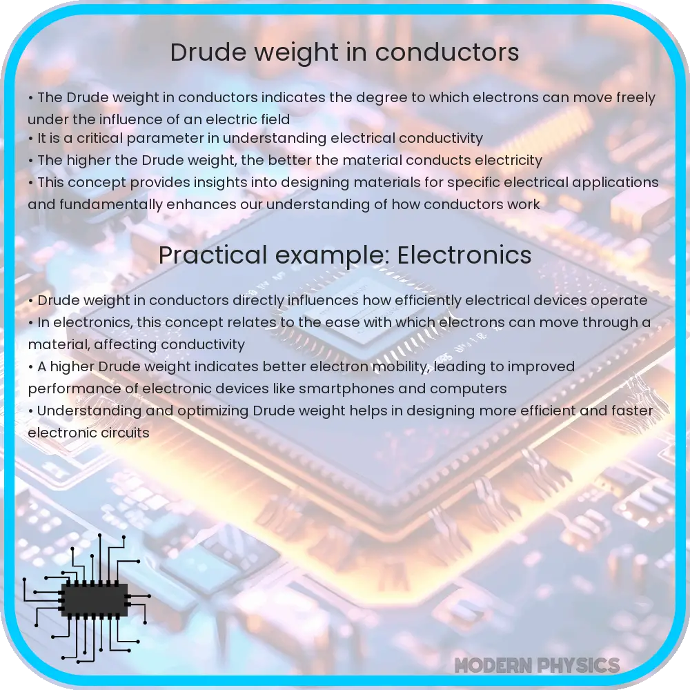 Drude Weight in Conductors | Quantum Theory, Charge Dynamics & Conductivity