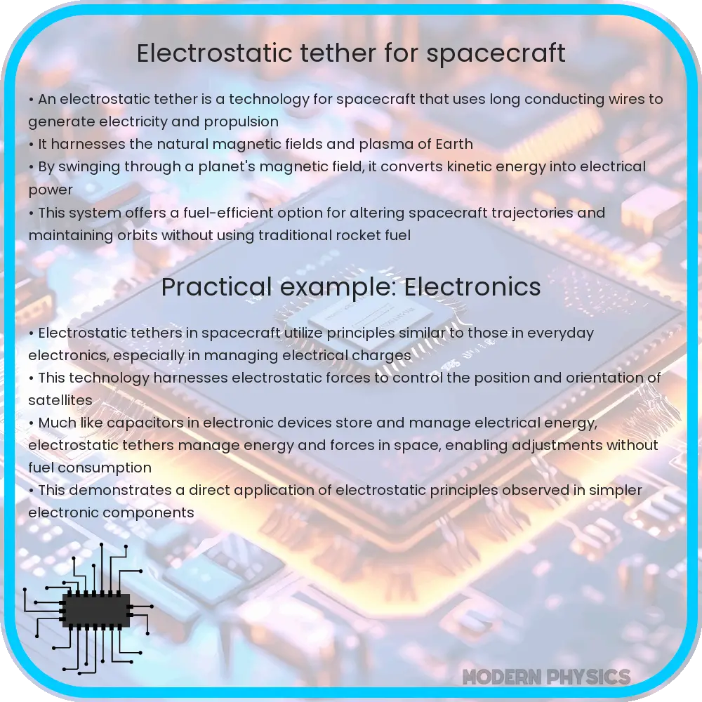 Electrostatic Tether For Spacecraft Efficiency Control And Dynamics