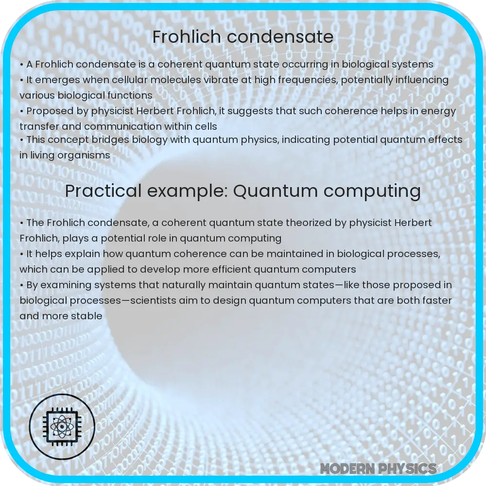 Frohlich Condensate | Quantum Coherence & Dynamics