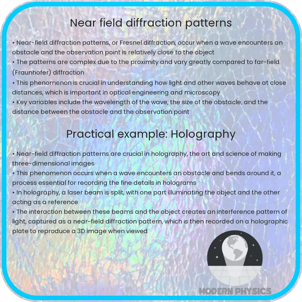 Near Field Diffraction Patterns Analysis Methods And Applications