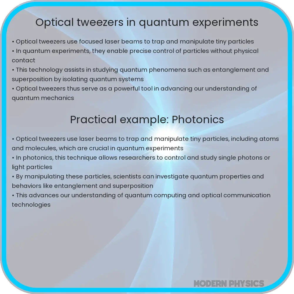 Optical Tweezers in Quantum Experiments | Precision, Control & Analysis