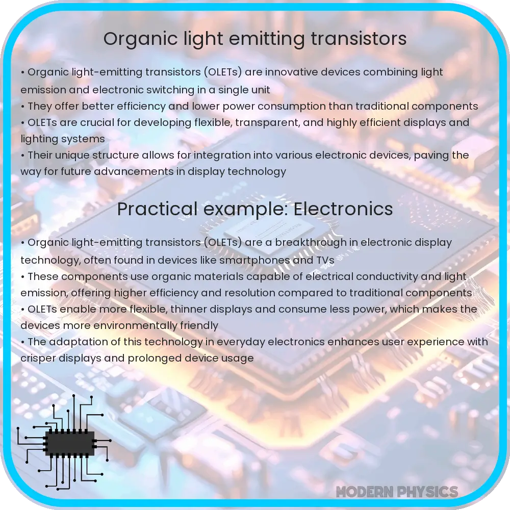 Organic Light-Emitting Transistors | Efficiency, Flexibility & Novelty
