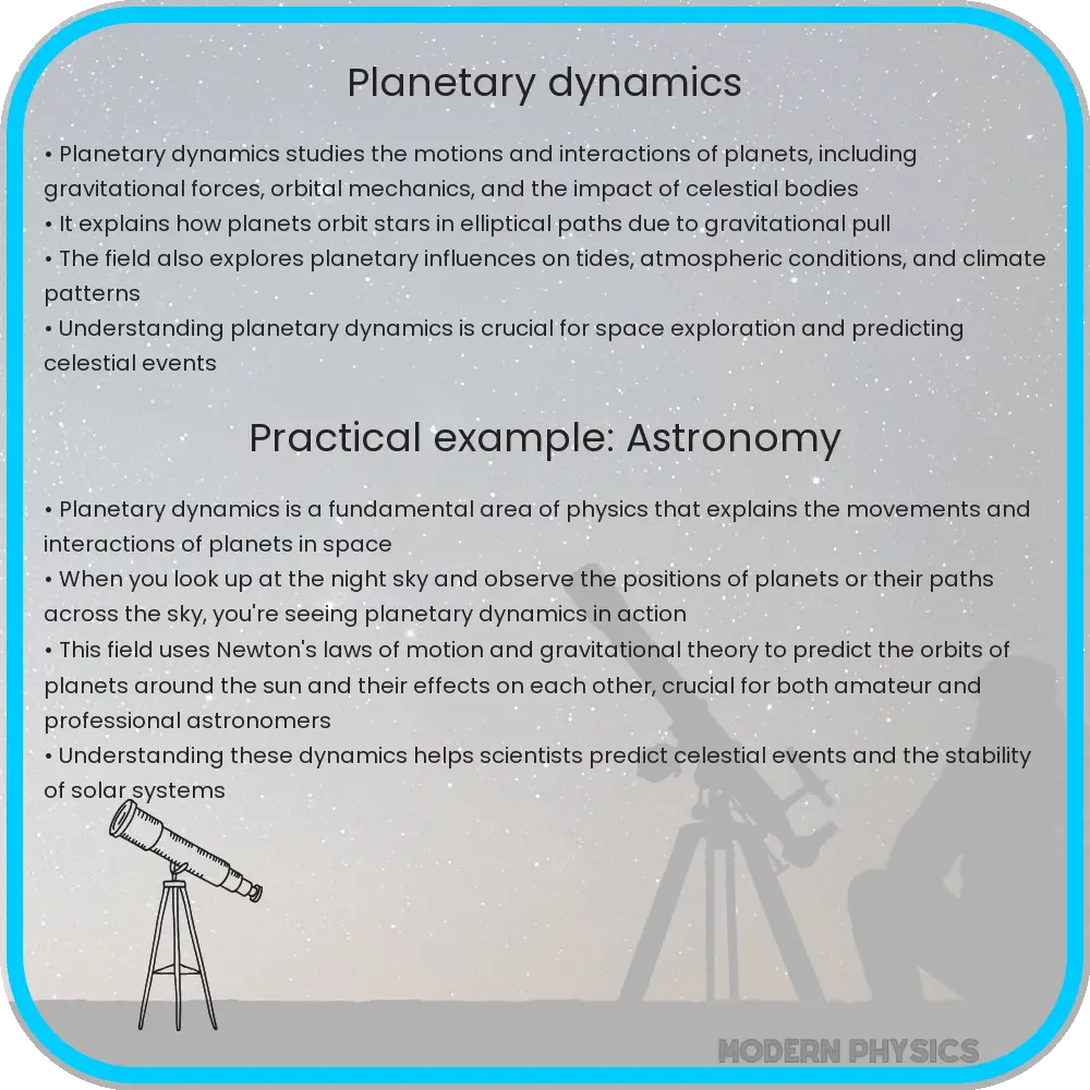 Planetary Dynamics | Orbital Mechanics, Evolution & Forces