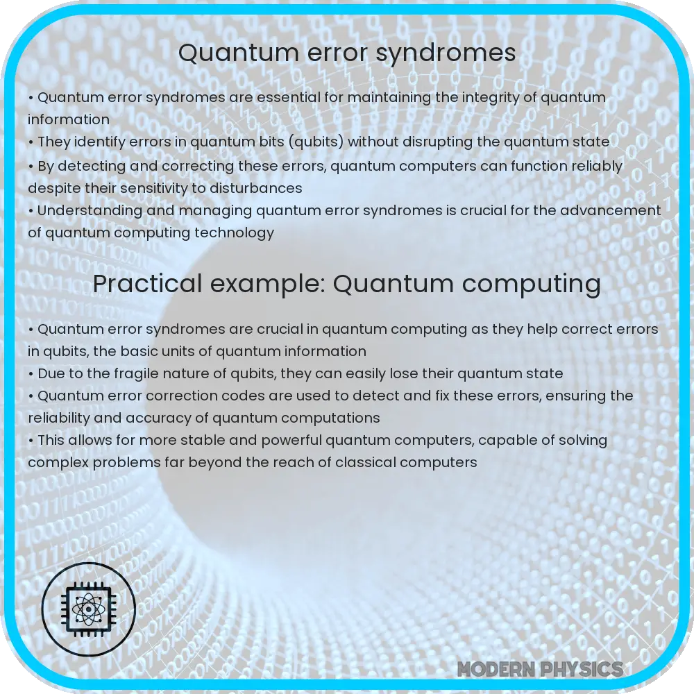 Quantum Error Syndromes Detection Correction And Qubits