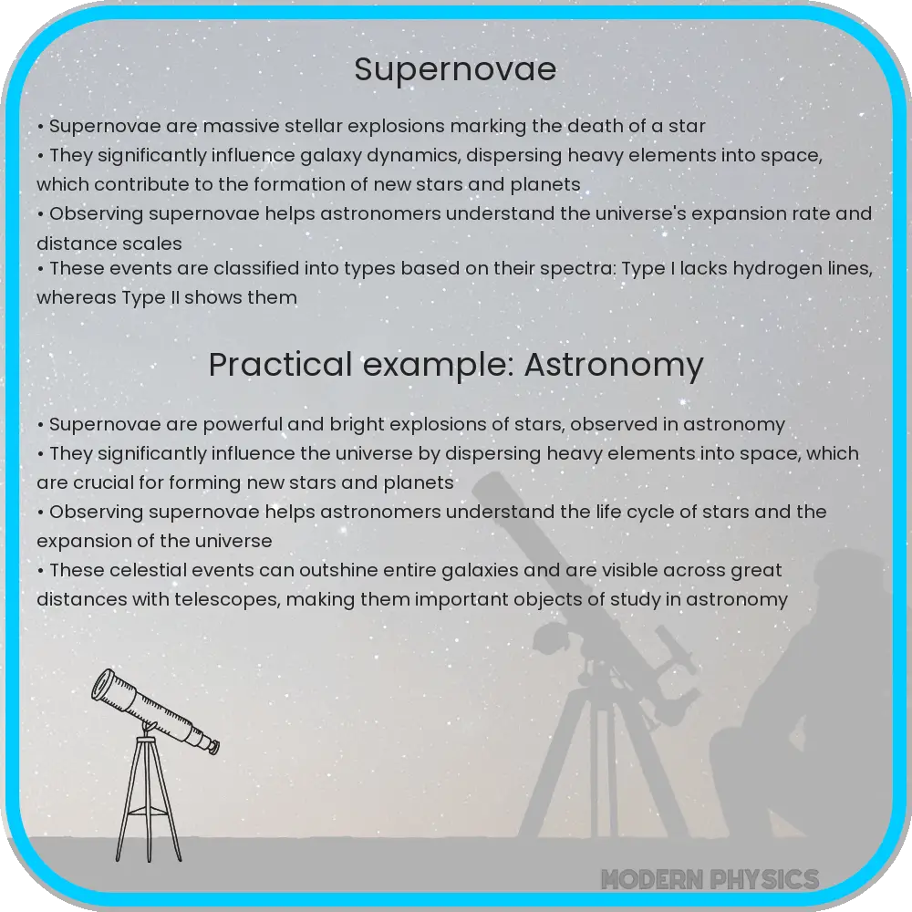 Supernovae | Cosmic Spectacles, Origins & Impact in Astrophysics
