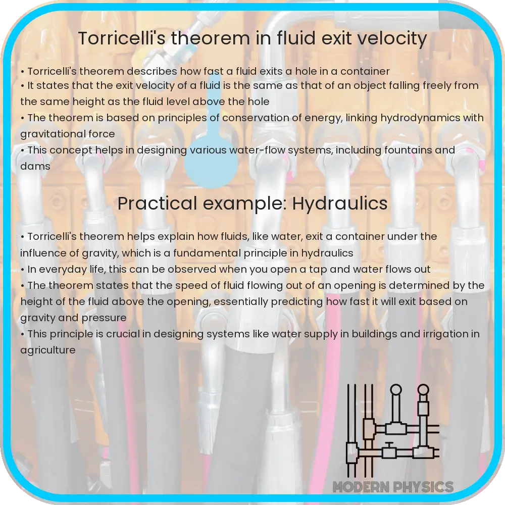Torricelli's Theorem | Fluid Exit Speed, Dynamics Laws & Applications