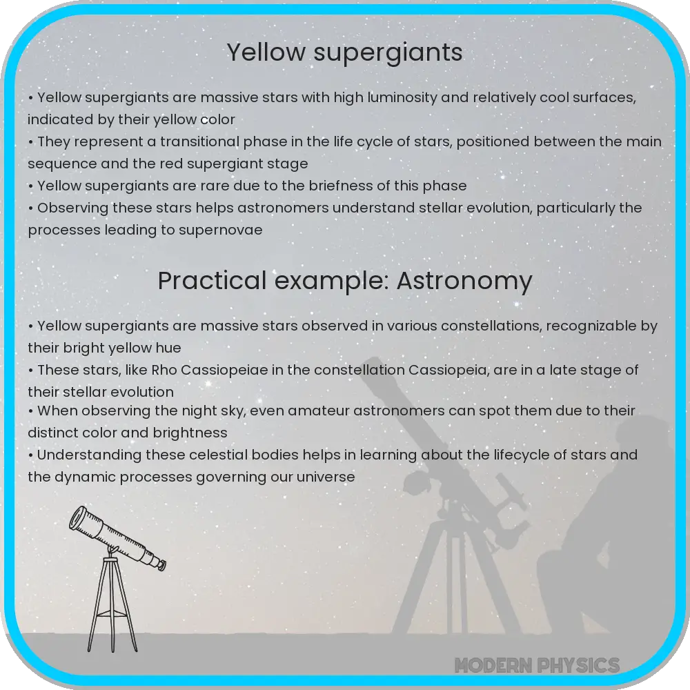Yellow Supergiants | Size, Brightness & Evolution in Astrophysics