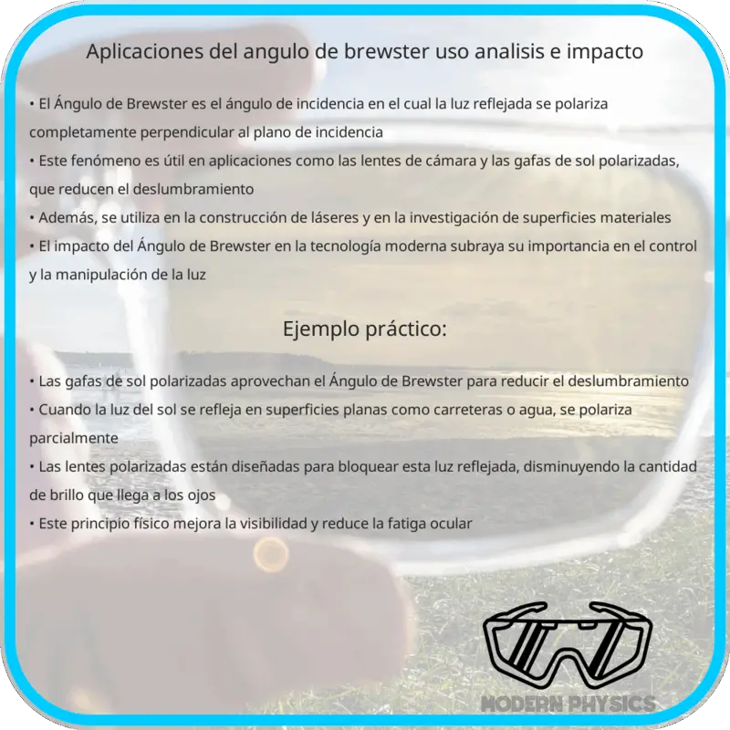 Aplicaciones del Ángulo de Brewster | Uso, Análisis e Impacto