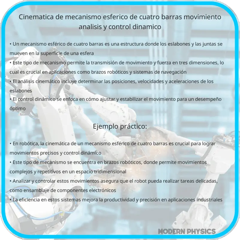 Cinemática de Mecanismo Esférico de Cuatro Barras | Movimiento ...