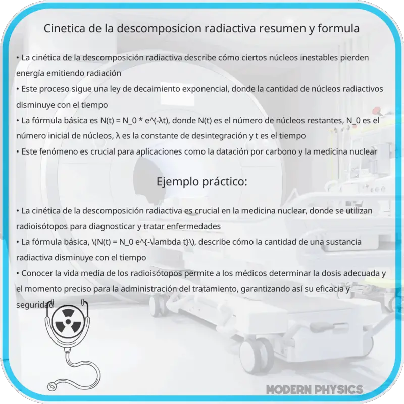 Cinética de la Descomposición Radiactiva: Resumen y Fórmula
