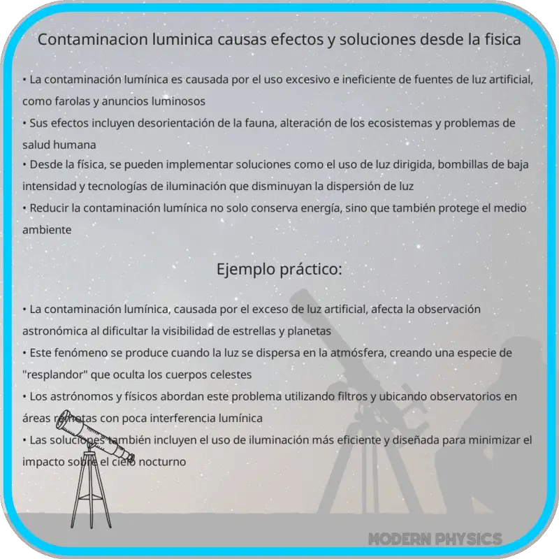Contaminación Lumínica | Causas, Efectos y Soluciones desde la Física