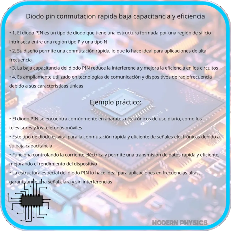 Diodo PIN | Conmutación Rápida, Baja Capacitancia y Eficiencia