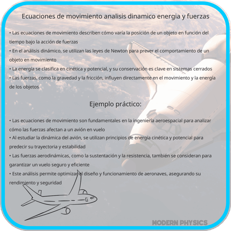 Ecuaciones de Movimiento: Análisis Dinámico, Energía y Fuerzas