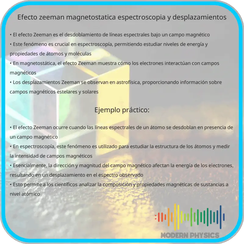 Efecto Zeeman | Magnetostática, Espectroscopía y Desplazamientos