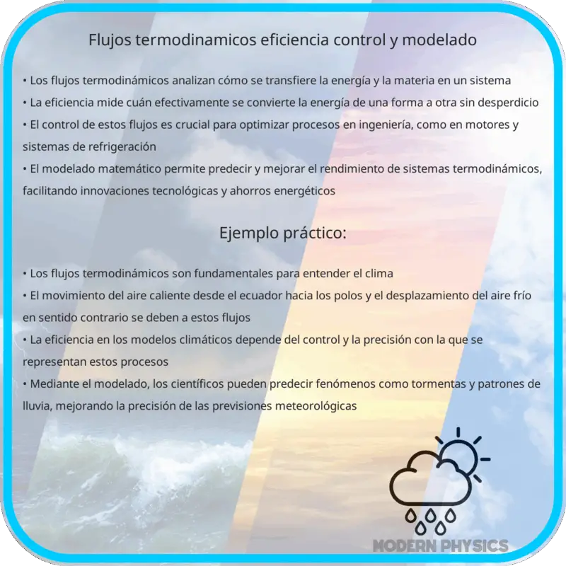 Flujos Termodinámicos | Eficiencia, Control y Modelado