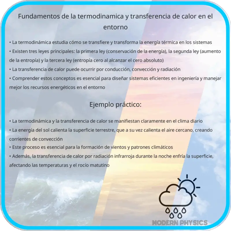 Fundamentos de la Termodinámica y Transferencia de Calor en el Entorno
