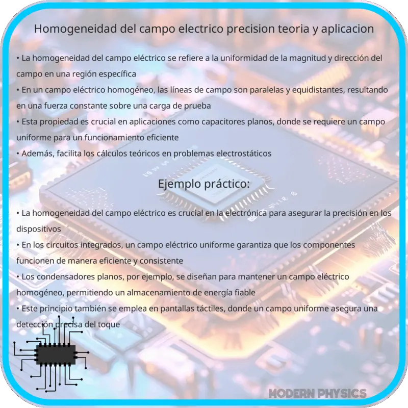 Homogeneidad del Campo Eléctrico | Precisión, Teoría y Aplicación