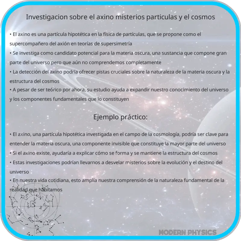 Investigación sobre el Axino | Misterios, Partículas y el Cosmos