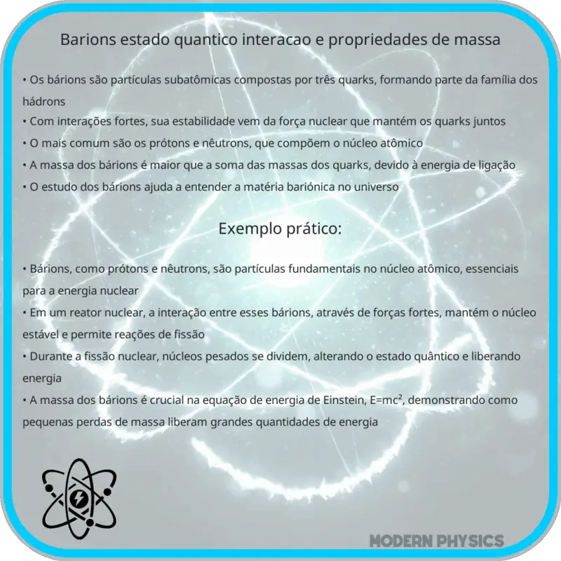 Bárions | Estado Quântico, Interação e Propriedades de Massa