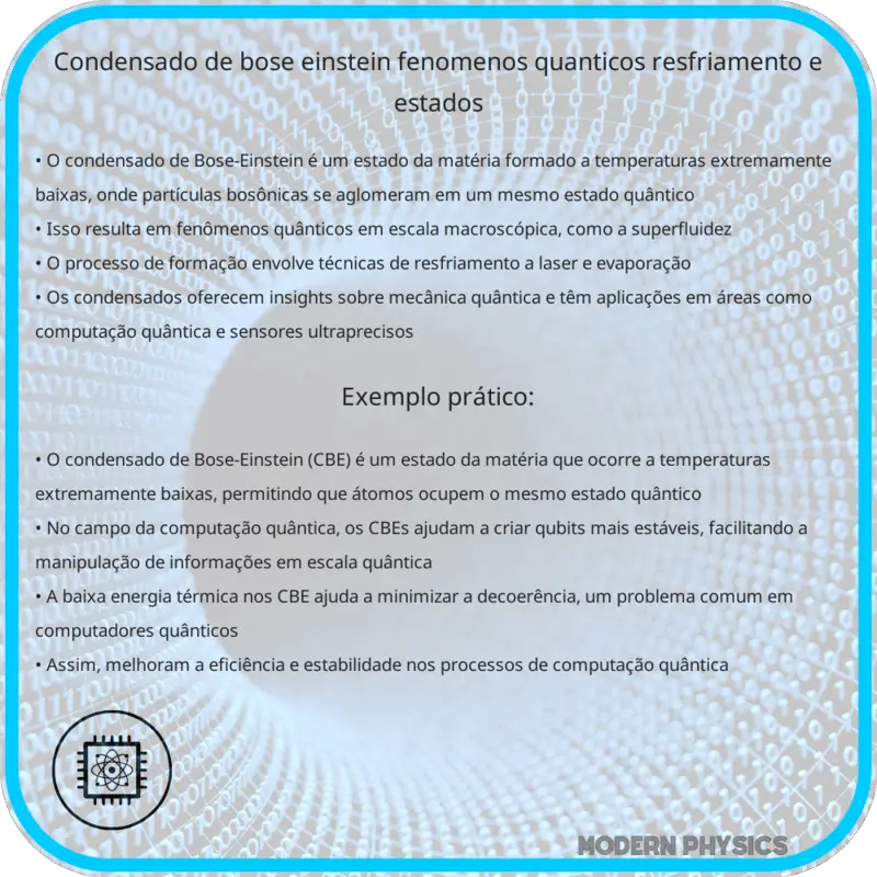 Condensado de Bose-Einstein | Fenômenos Quânticos, Resfriamento e Estados