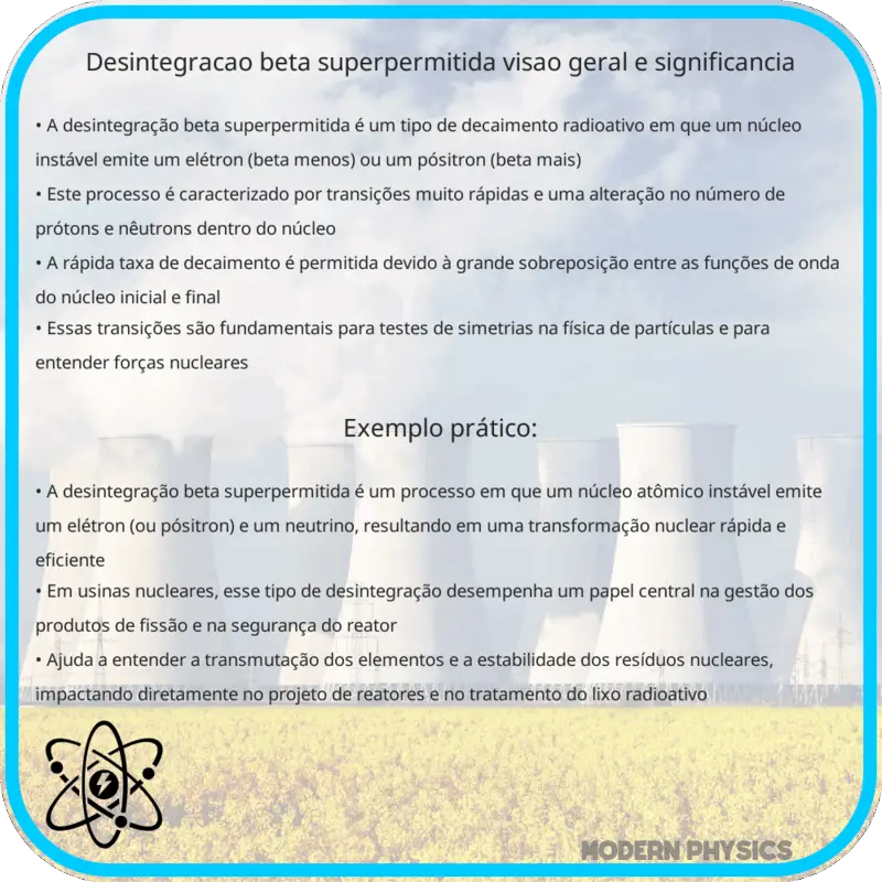 Desintegração Beta Superpermitida | Visão Geral e Significância