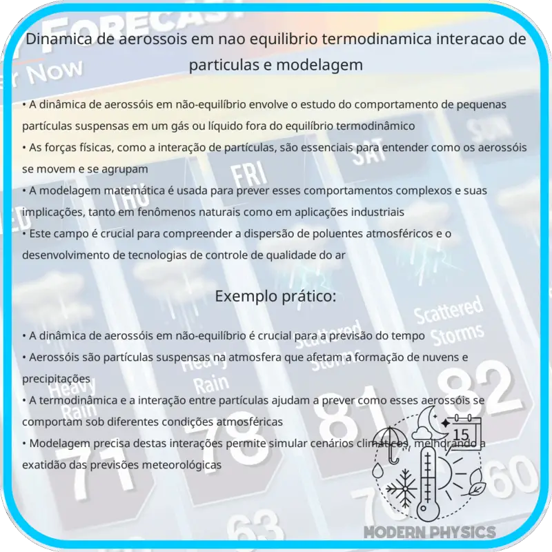 Dinâmica de Aerossóis em Não-Equilíbrio | Termodinâmica, Interação de ...