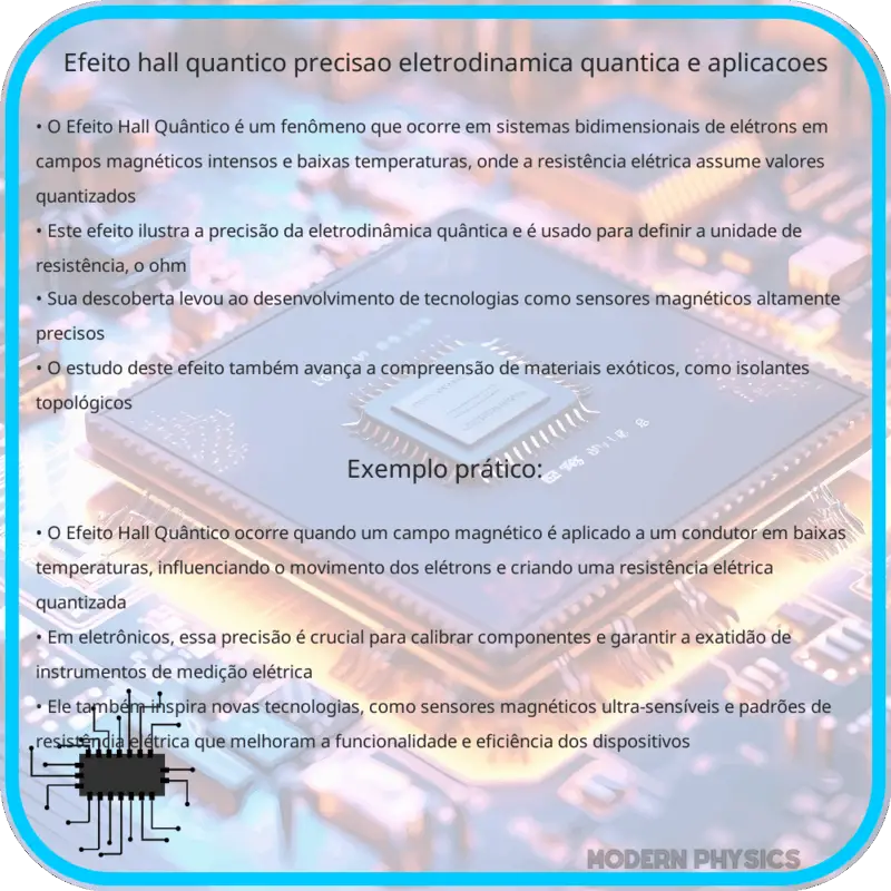 Efeito Hall Quântico: Precisão, Eletrodinâmica Quântica e Aplicações
