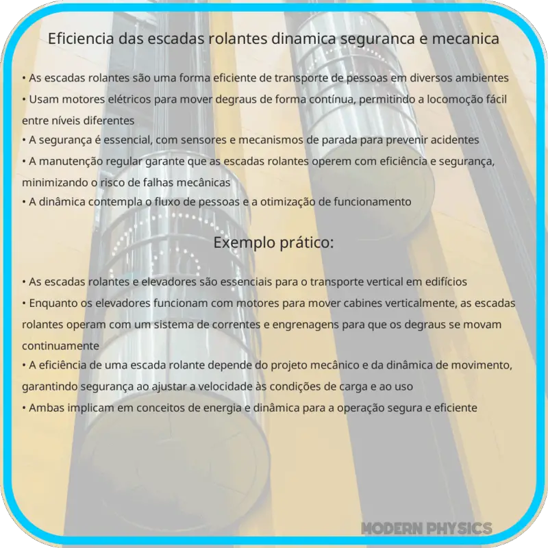 Eficiência das Escadas Rolantes | Dinâmica, Segurança e Mecânica