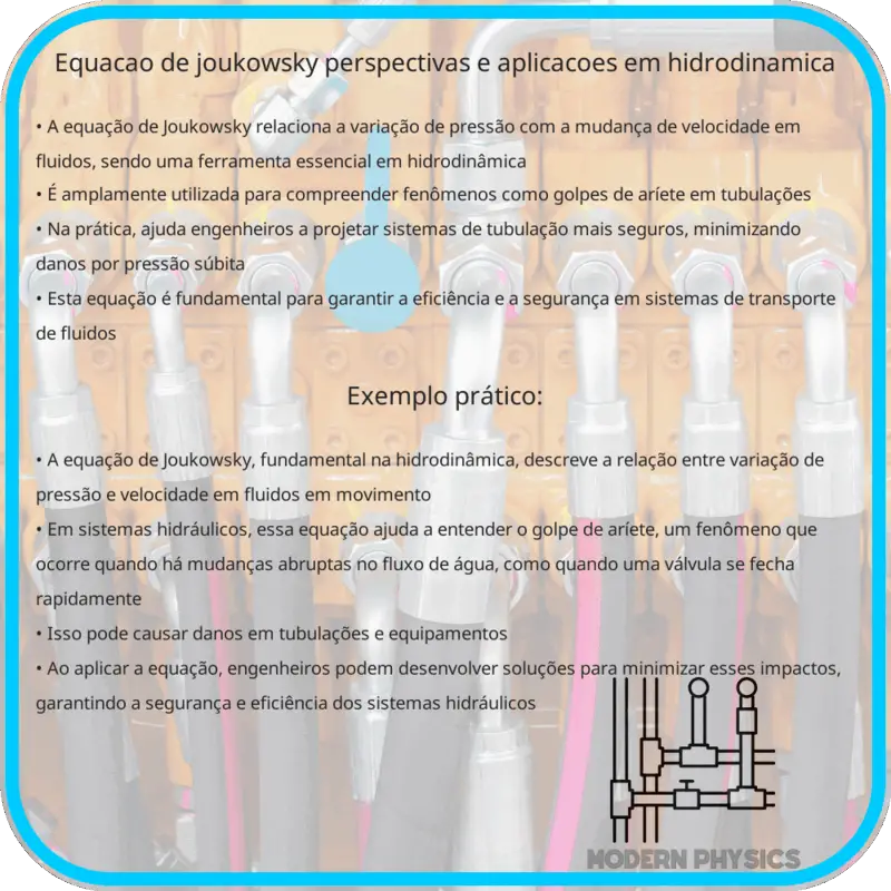 Equação de Joukowsky | Perspectivas e Aplicações em Hidrodinâmica