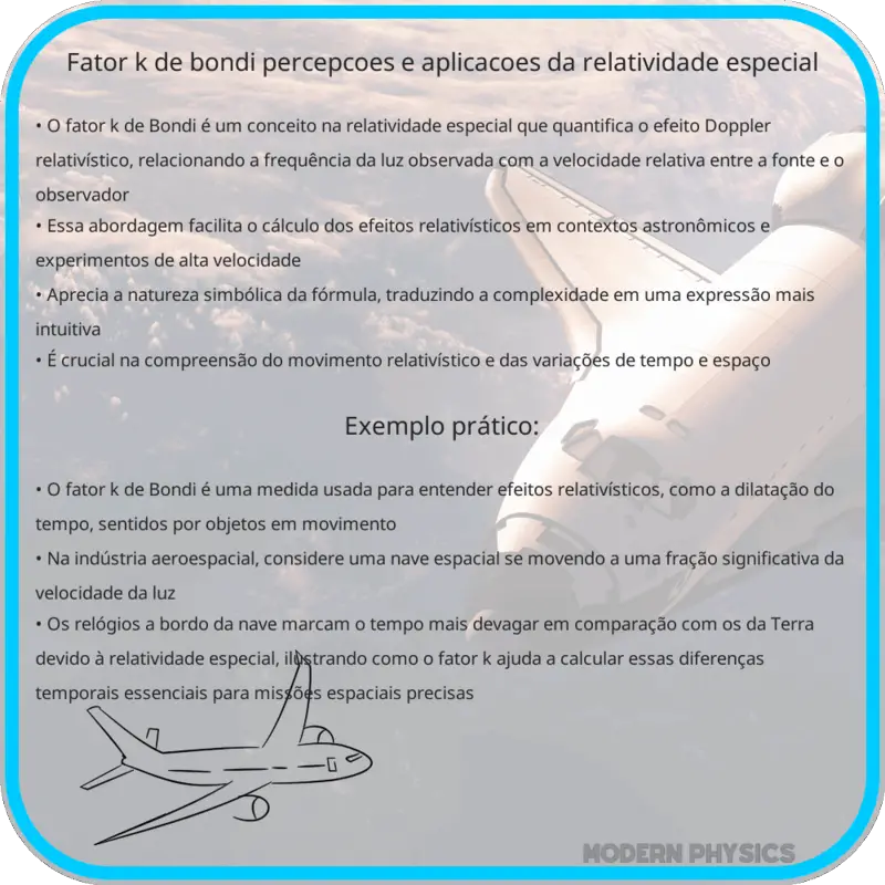 Fator k de Bondi | Percepções e Aplicações da Relatividade Especial