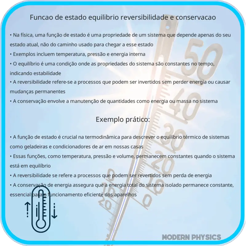 Função de Estado | Equilíbrio, Reversibilidade e Conservação