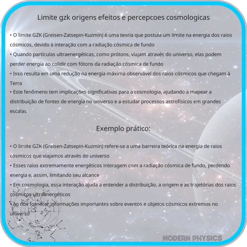 Limite GZK | Origens, Efeitos e Percepções Cosmológicas
