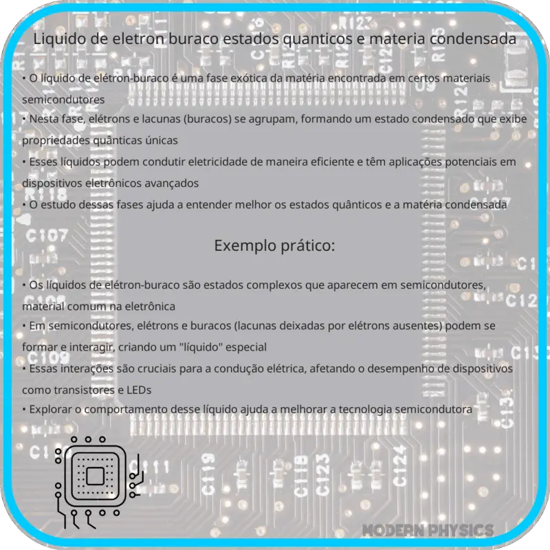 Líquido de Elétron-Buraco | Estados Quânticos e Matéria Condensada