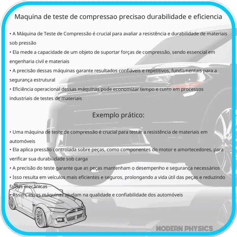 Máquina de Teste de Compressão | Precisão, Durabilidade e Eficiência