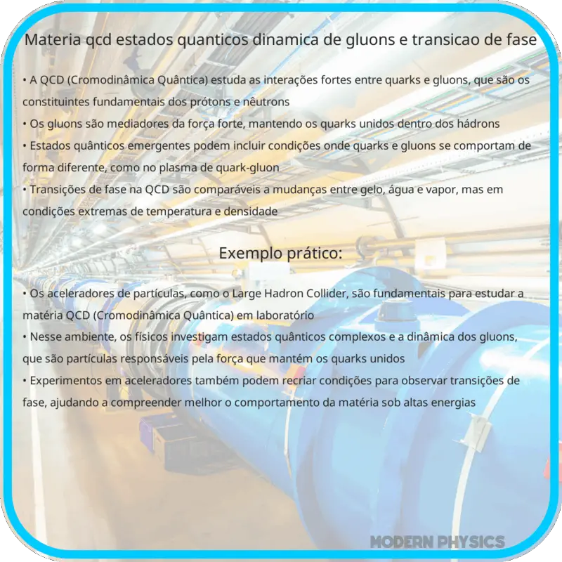 Matéria QCD: Estados Quânticos, Dinâmica de Gluons e Transição de Fase