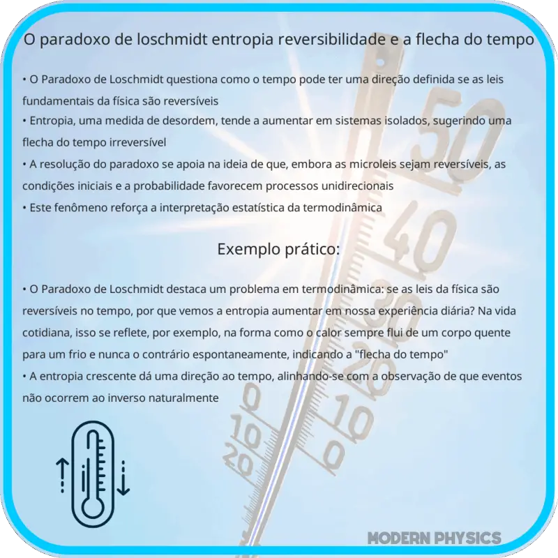 O Paradoxo de Loschmidt: Entropia, Reversibilidade e a Flecha do Tempo