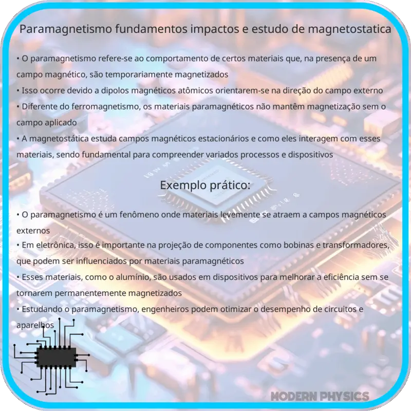 Paramagnetismo: Fundamentos, Impactos e Estudo de Magnetostática