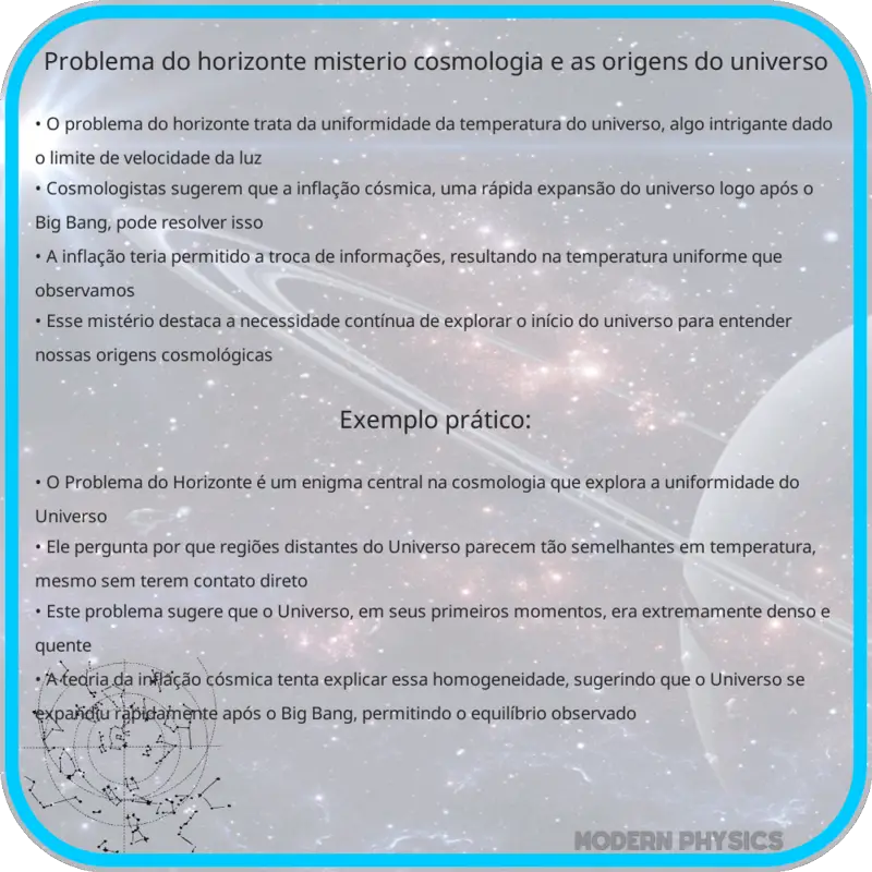 Problema do Horizonte: Mistério, Cosmologia e as Origens do Universo