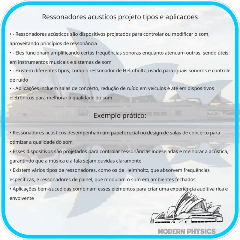 Ressonadores Acústicos | Projeto, Tipos e Aplicações