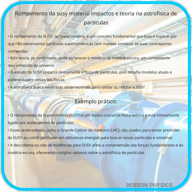 Rompimento da SUSY | Mistério, Impactos e Teoria na Astrofísica de ...