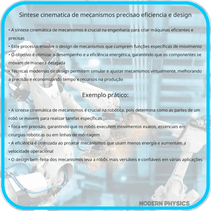 Síntese Cinemática de Mecanismos | Precisão, Eficiência e Design
