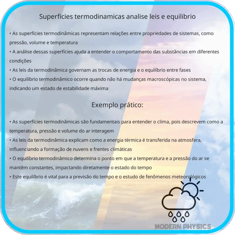 Superfícies Termodinâmicas | Análise, Leis e Equilíbrio