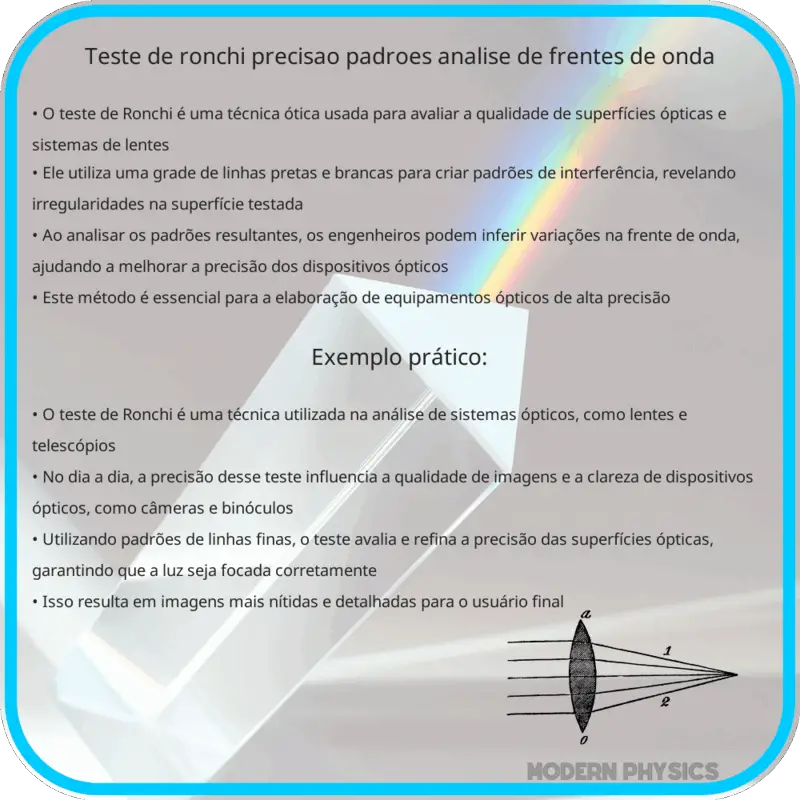 Teste de Ronchi | Precisão, Padrões & Análise de Frentes de Onda