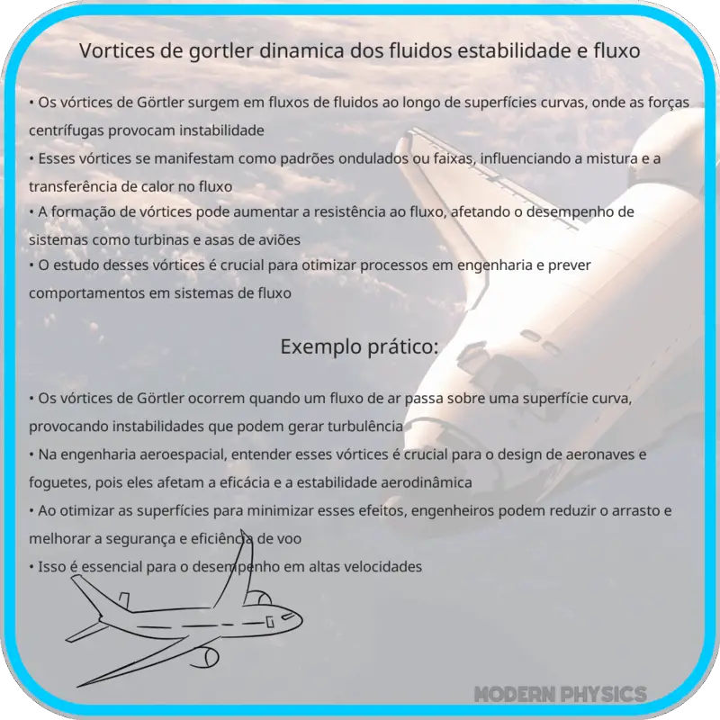 Vórtices de Görtler | Dinâmica dos Fluidos, Estabilidade e Fluxo